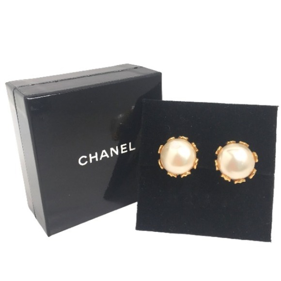 CHANEL | Jewelry | Chanel Fake Pearl Gp Gold Earrings | Poshmark
